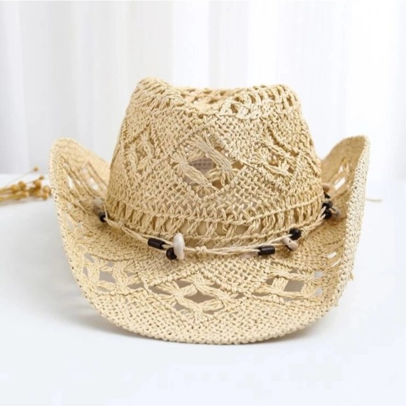 ReStyleBoutiq | Accessories | Straw Raffia Tan Cowboy Hat Nwt | Poshmark